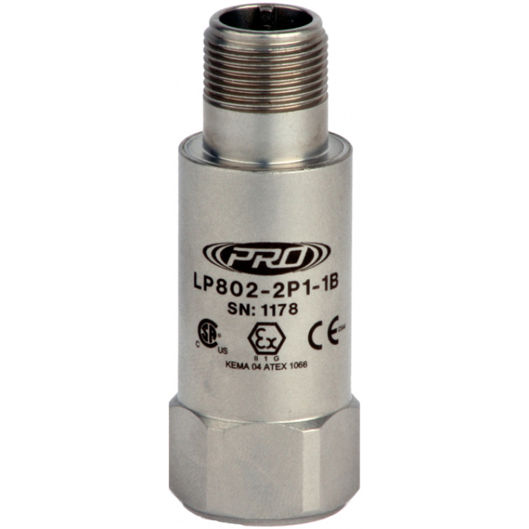 LP802 - Intrinsically Safe Loop Power Sensor, Velocity, 4-20 mA, Top Exit Connector / Cable ...